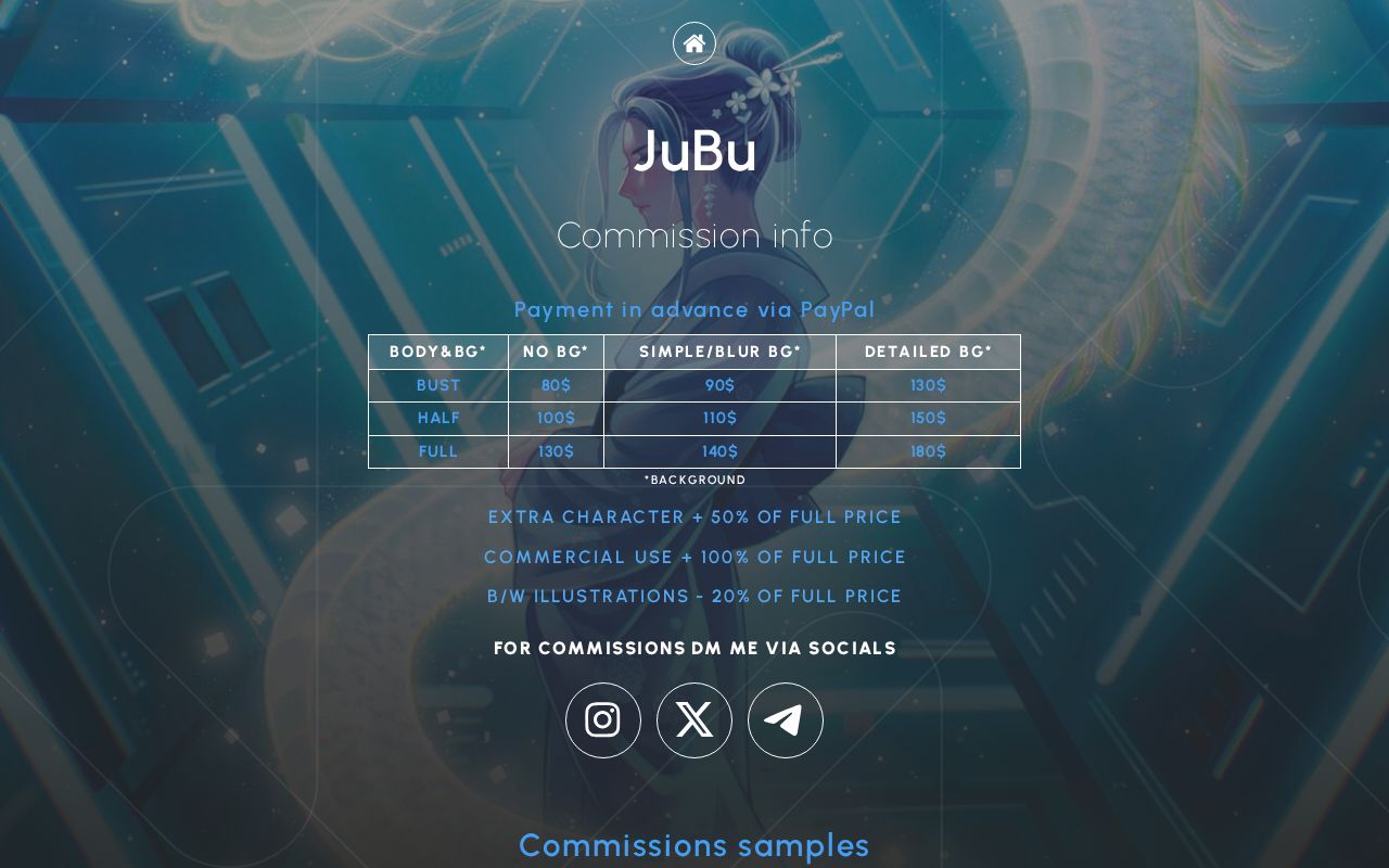 JuBu artist commissions
